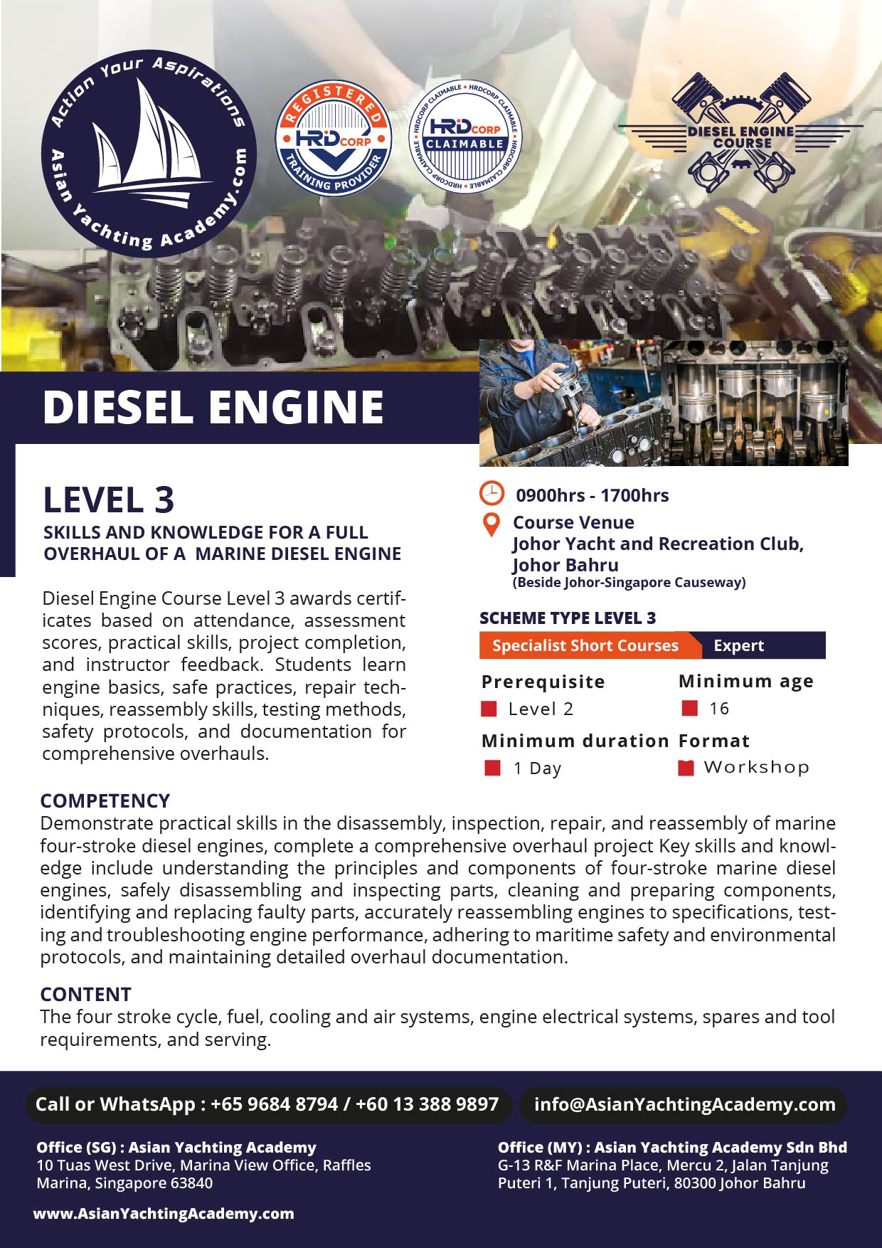 Diesel Engine Course Level 1 - Asian Yachting Academy